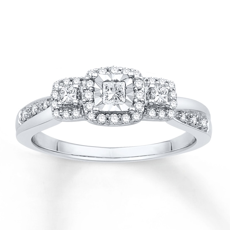 Princess Cut Diamond Promise Rings