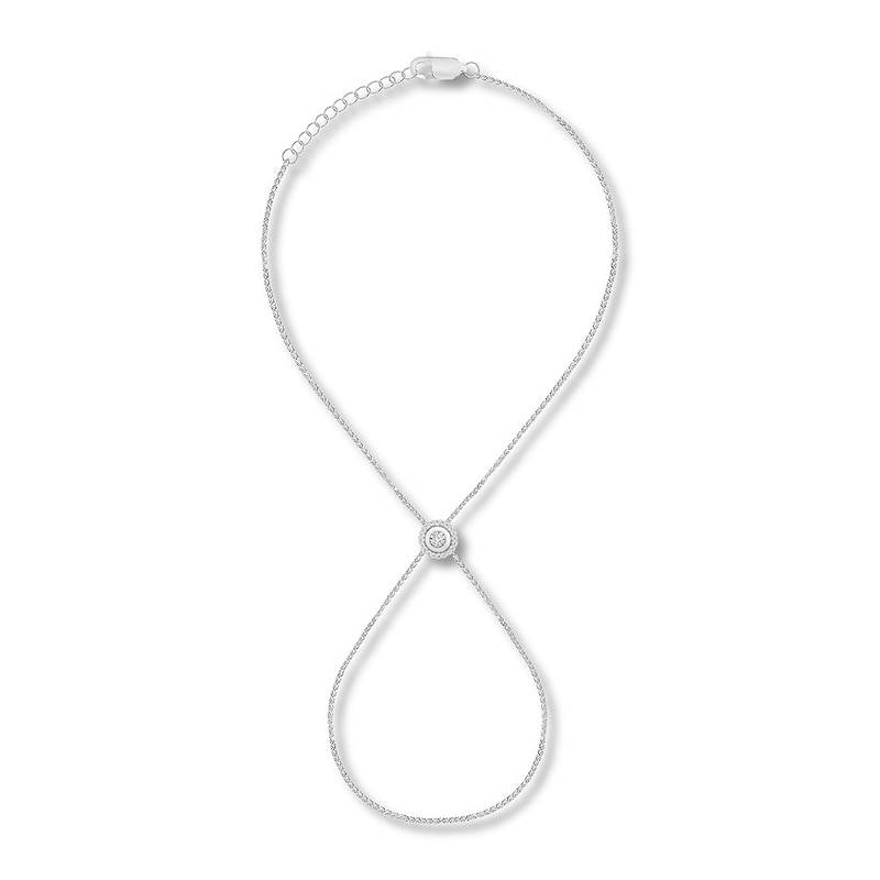 Diamond Hand Bracelet 1/15 ct tw Round-cut Sterling Silver 7.5" | Kay ...