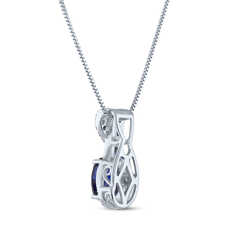 Oval & Square-Cut Lab-Created Blue Lab-Created Sapphire & White Lab ...