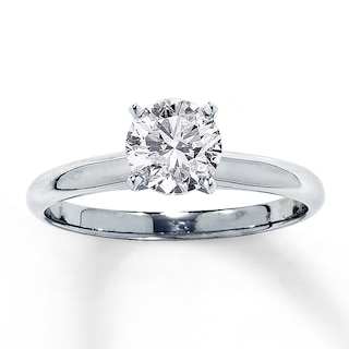 Diamond Solitaire Ring 1 Carat Round-cut 14K White Gold (K/I1) | Kay Outlet