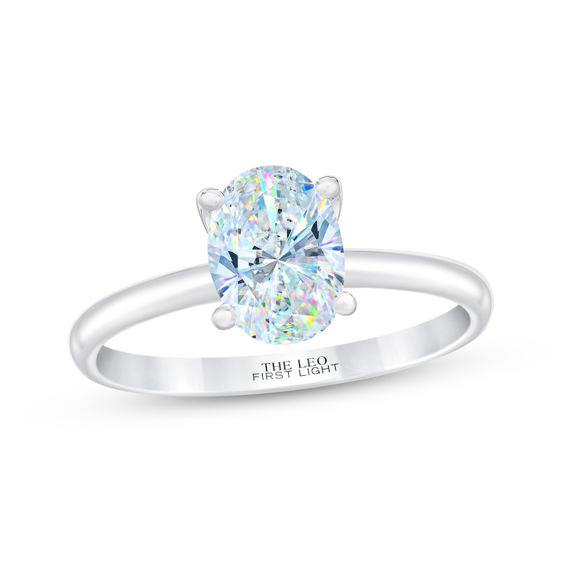 THE LEO First Light Diamond Oval-Cut Solitaire Engagement Ring 1-1/2 ct ...