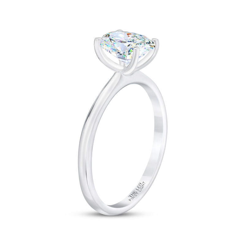 THE LEO First Light Diamond Oval-Cut Solitaire Engagement Ring 1-1/2 ct ...