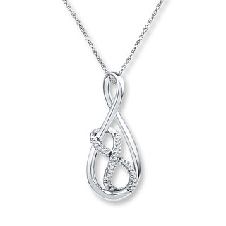 Infinity Symbol Necklace 1/15 ct tw Diamonds Sterling Silver | Kay Outlet