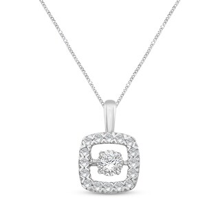 Unstoppable Love Diamond Necklace 5/8 ct tw Round-Cut 10K White Gold 19 ...