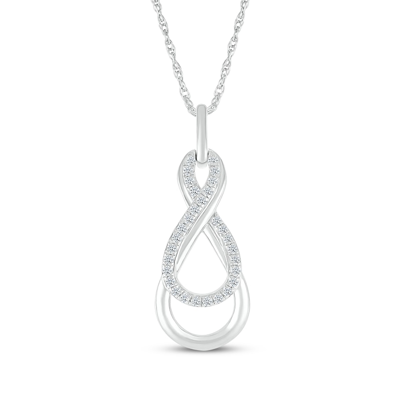 Diamond Infinity Twist Necklace 1/6 ct tw Sterling Silver 18" | Kay Outlet