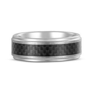 Checker Pattern Wedding Band Tungsten Carbide & Carbon Fiber 8mm | Kay ...