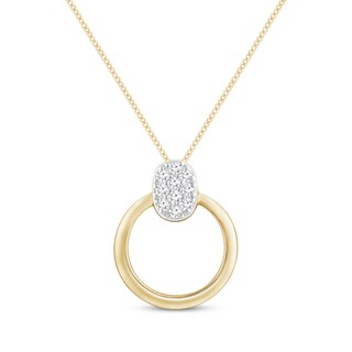 Diamond Loop Necklace 1/15 ct tw 10K Yellow Gold 19" | Kay Outlet