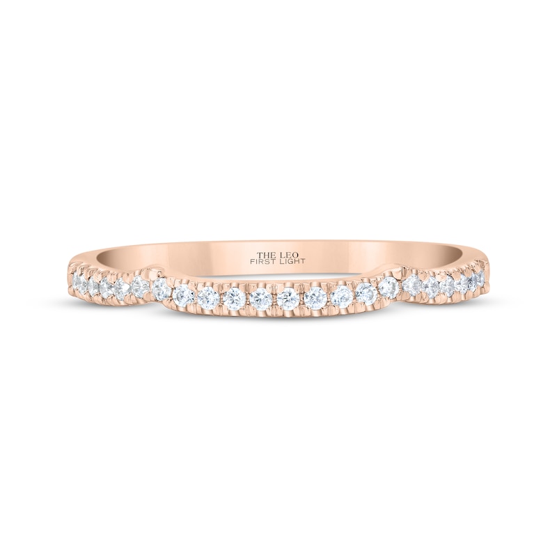 THE LEO First Light Diamond Wedding Band 1/8 ct tw 14K Rose Gold | Kay ...