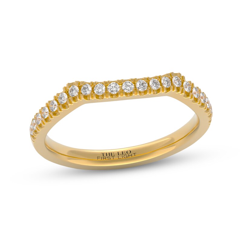 THE LEO First Light Diamond Contour Wedding Band 1/5 ct tw 14K Yellow ...
