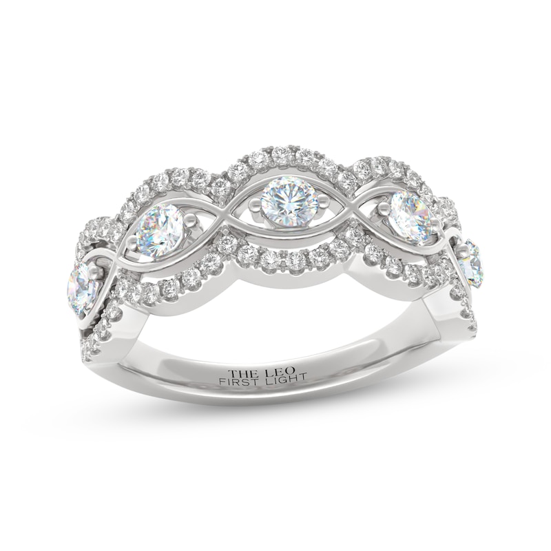 THE LEO First Light Diamond Anniversary Ring 3/4 ct tw 14K White Gold ...