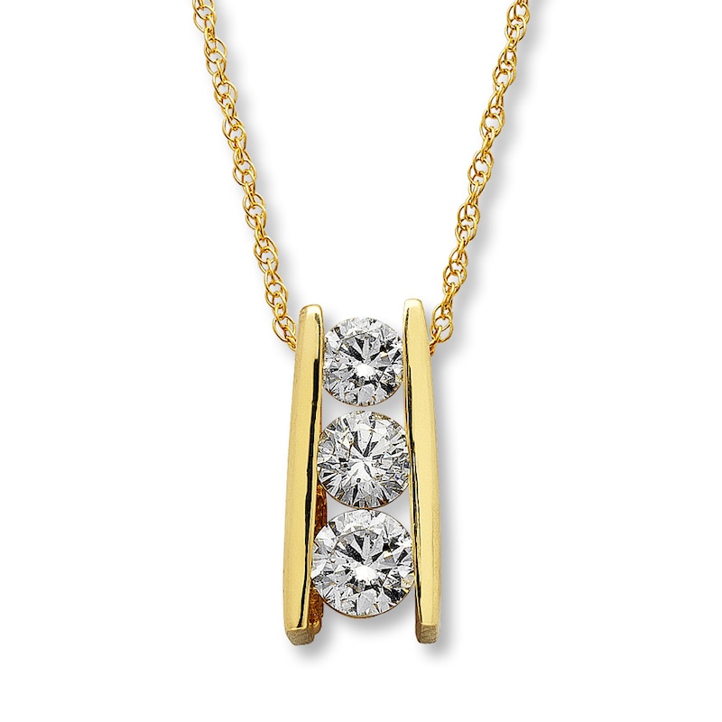 Previously Owned Necklace 1/2 ct tw Diamonds 14K Yellow Gold 18" | Kay ...