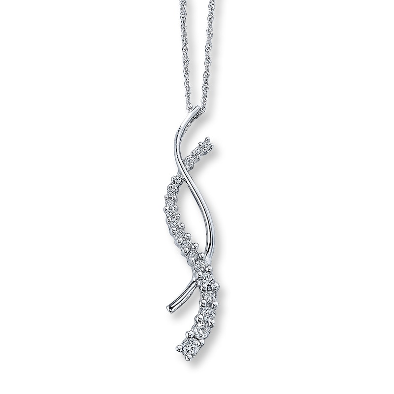 Previously Owned Necklace 1/4 ct tw Diamonds 10K White Gold 18" | Kay ...