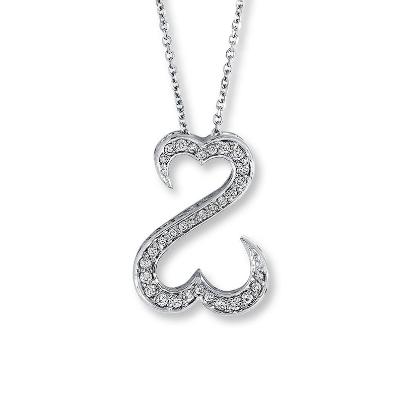 Previously Owned Necklace 1/4 ct tw Diamonds 14K White Gold 18" | Kay ...
