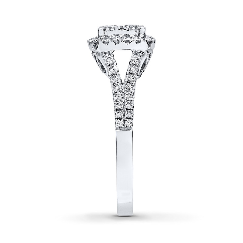 Previously Owned Engagement Ring 1 ct tw Round-cut Diamonds 14K White ...