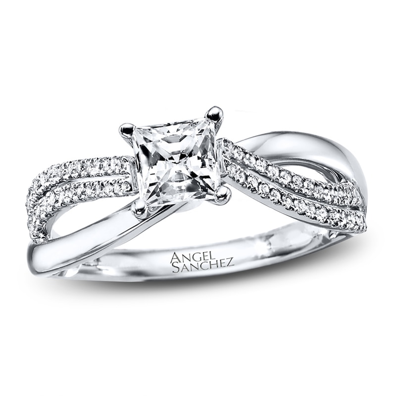 Previously Owned Angel Sanchez Ring 5/8 ct tw Princess & Round-cut ...