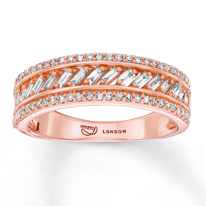 Previously Owned Emmy London Diamond Ring 1/2 ct tw Baguette & Round ...