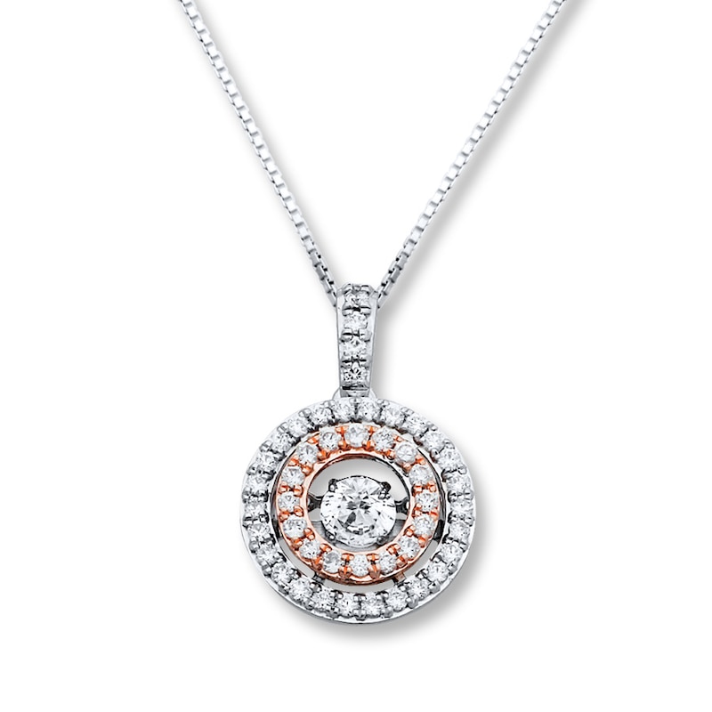 Previously Owned Unstoppable Love Necklace 5/8 ct tw 10K Two-Tone Gold ...