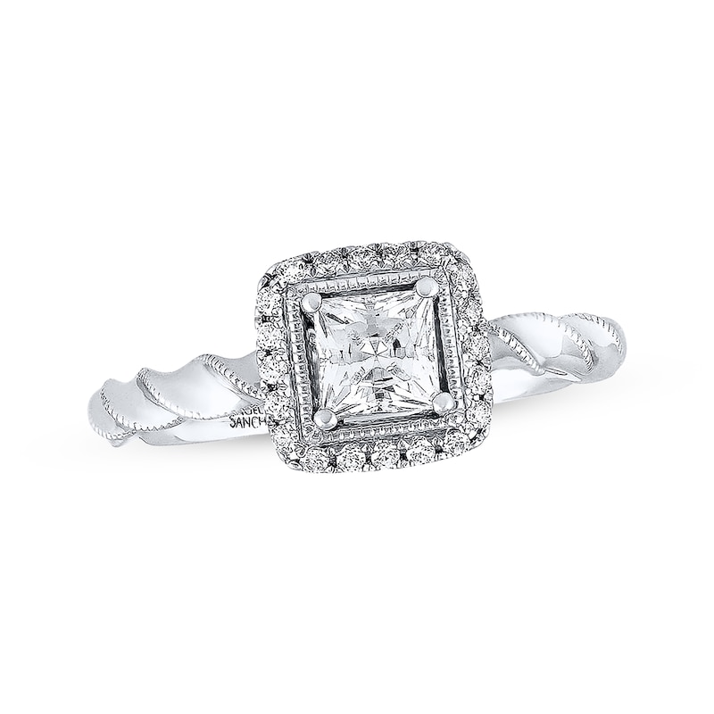 Previously Owned Angel Sanchez Engagement Ring 3/4 ct tw Princess ...