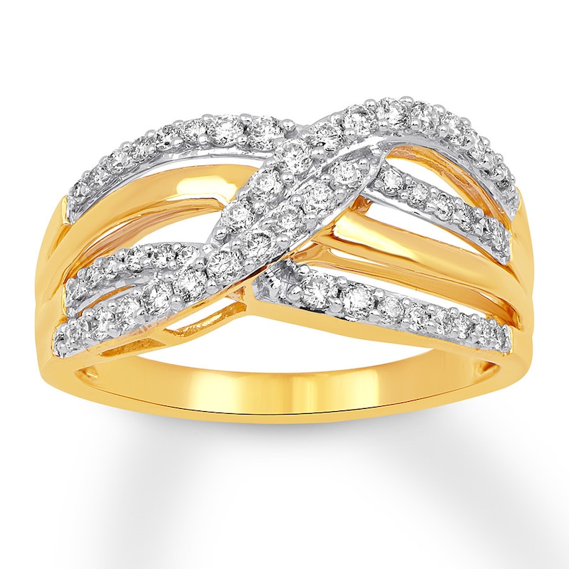 Previously Owned Diamond Ring 1/2 ct tw Round-cut 10K Yellow Gold | Kay ...