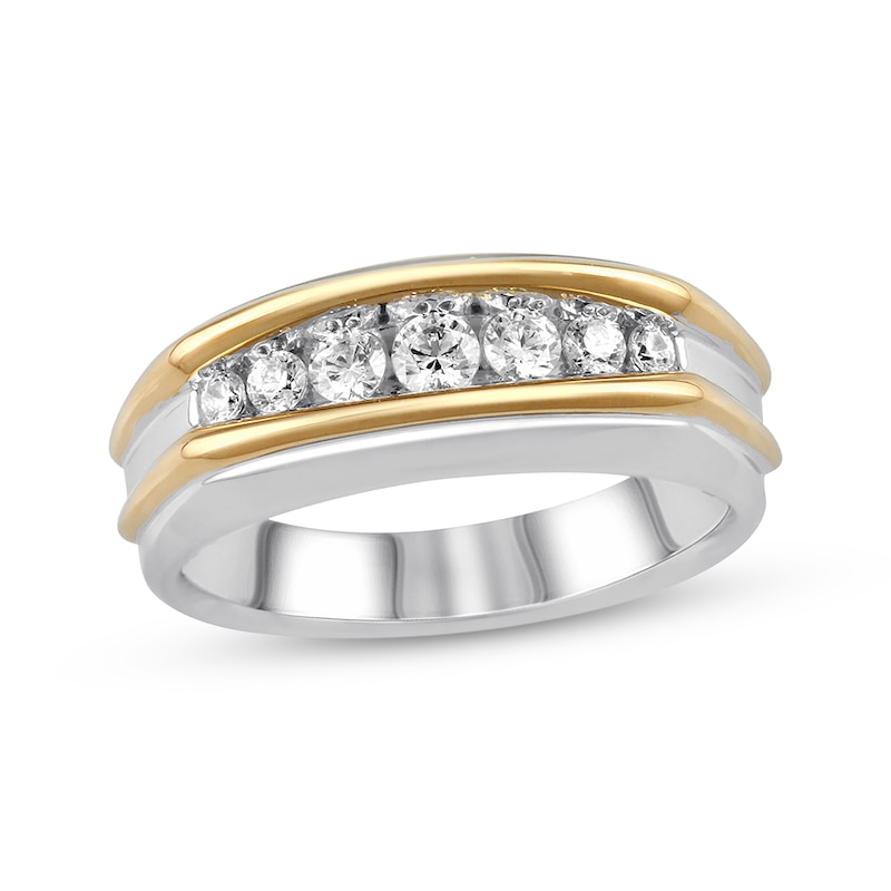 Previously Owned Men's Supreme-Fit Diamond Band 1/2 ct tw 10K Two-Tone ...