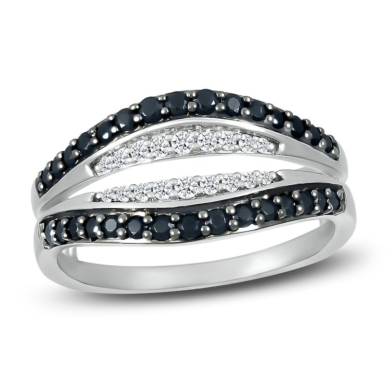 Previously Owned Black & White Diamond Enhancer Ring 1/2 ct tw Round ...