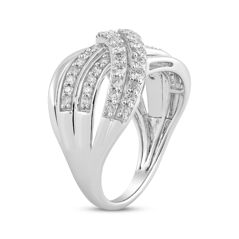 Previously Owned Diamond Crossover Wave Ring 1 ct tw 10K White Gold | Kay Outlet