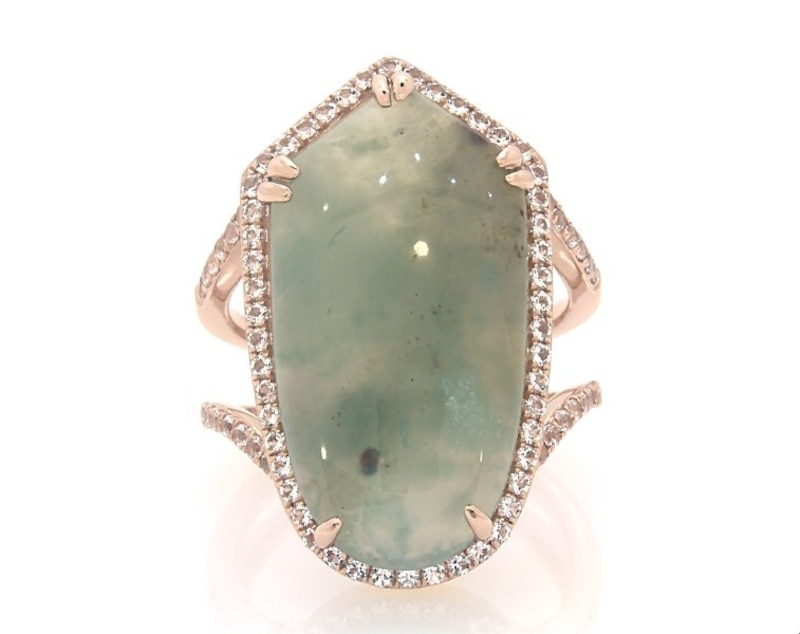 Previously Owned Le Vian Aquaprase Ring White Topaz 14K Strawberry Gold ...