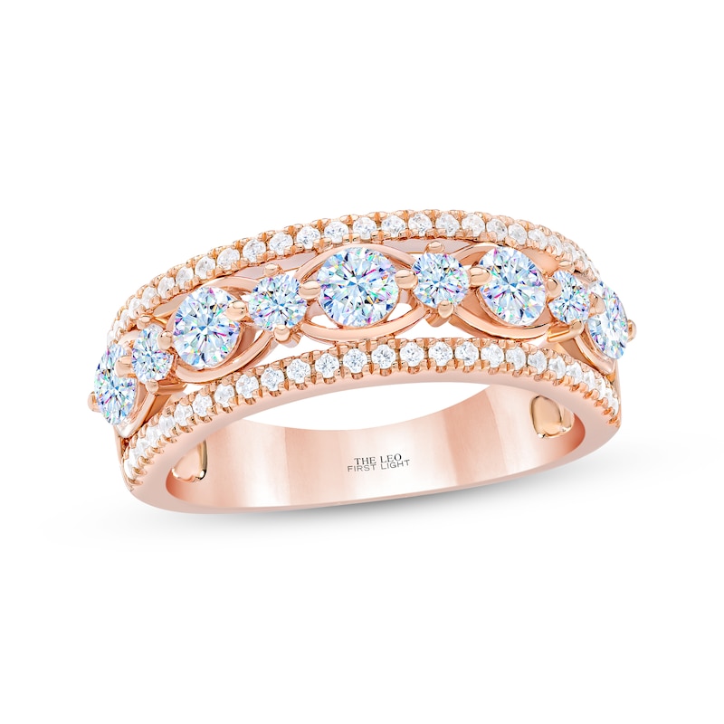 THE LEO First Light Diamond Anniversary Ring 1-1/4 ct tw 14K Rose Gold ...