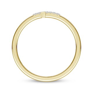 Diamond Horizontal Cross Ring 1/20 ct tw 10K Yellow Gold | Kay Outlet