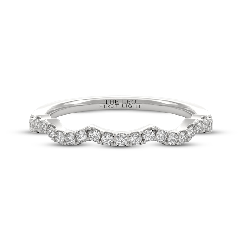 THE LEO First Light Diamond Contour Wedding Band 1/5 ct tw 14K White ...